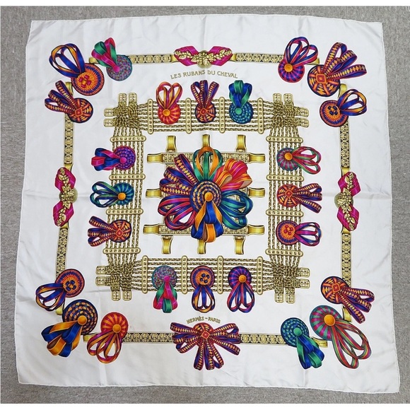 Hermes | Accessories | Hermes Silk Scarf With Pink And Gold Accents ...